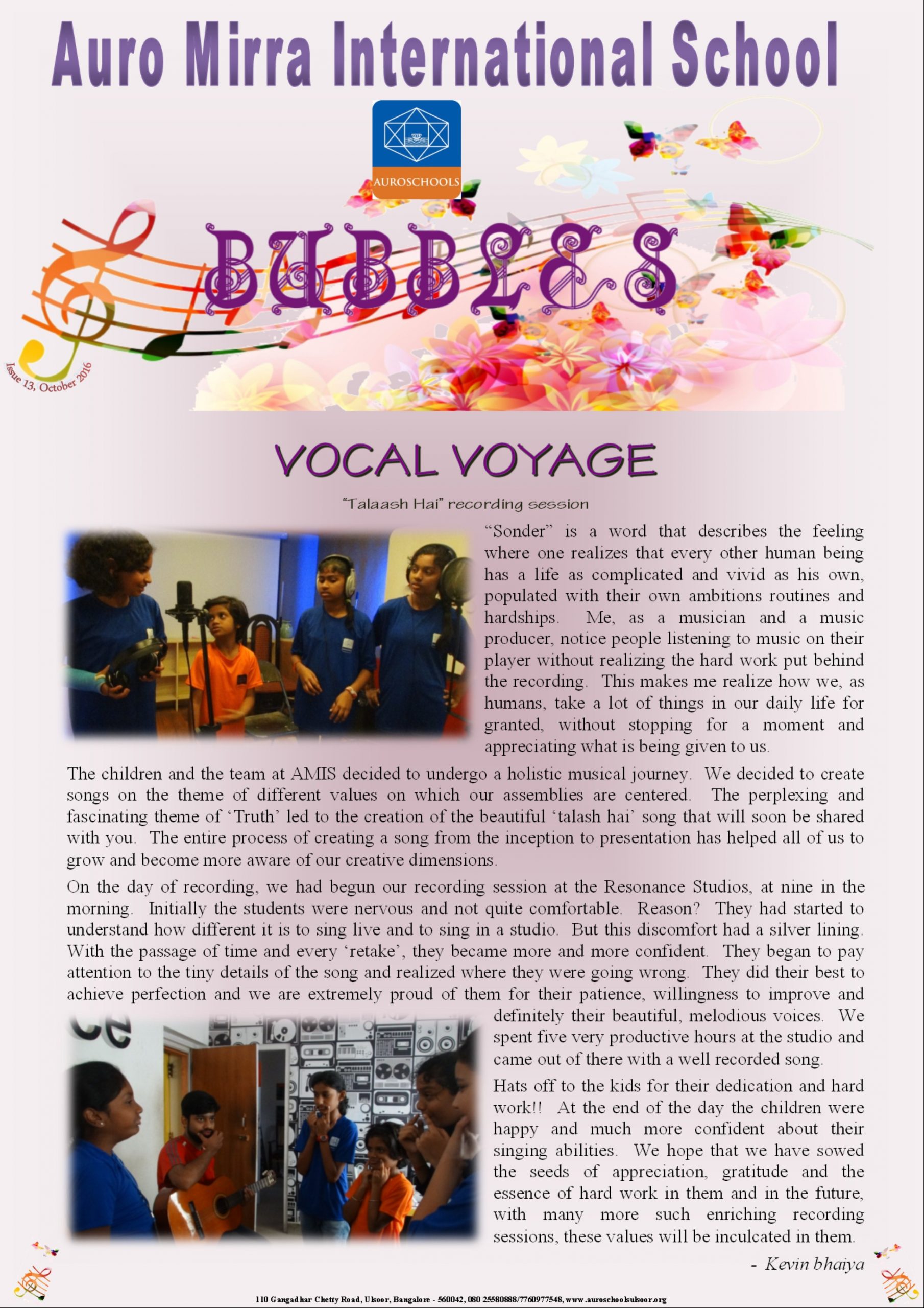 School Newsletter – Auro Mirra International School
