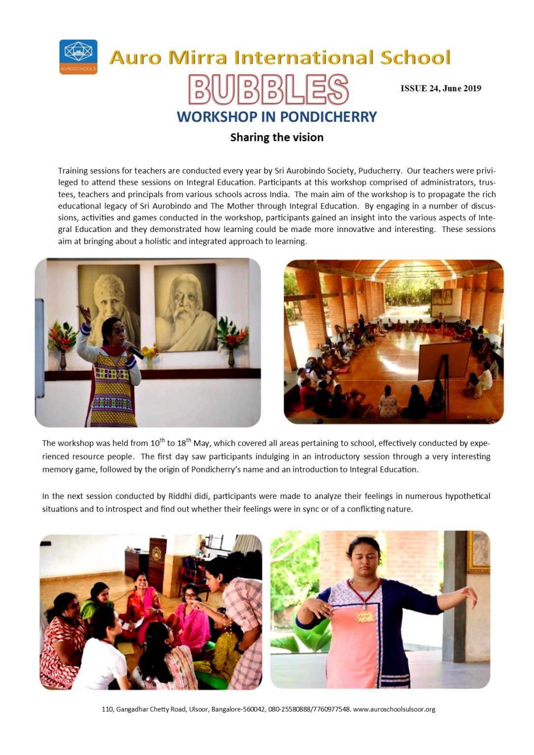 School Newsletter – Auro Mirra International School